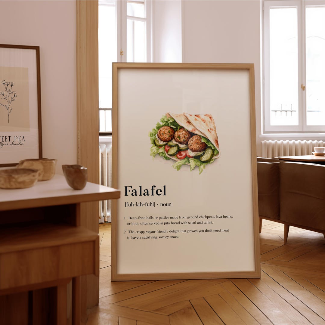 Falafel Definition Print – Gourmet Kitchen Wall Art – Framed or ...