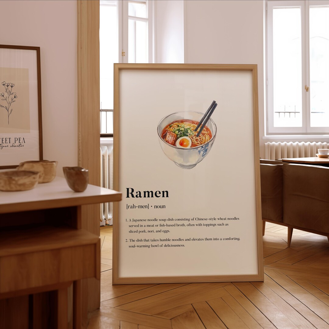 Ramen Definition Print – Gourmet Kitchen Wall Art – Framed or Unframed ...