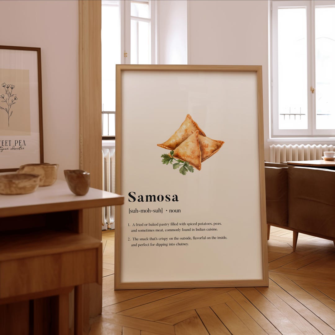 Samosa Definition Print – Gourmet Kitchen Wall Art – Framed or Unframed ...