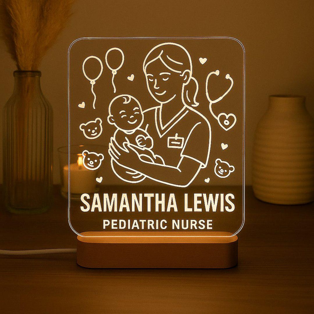 Pediatric Nurse Custom Night Light Personalized Gift With Laser ...