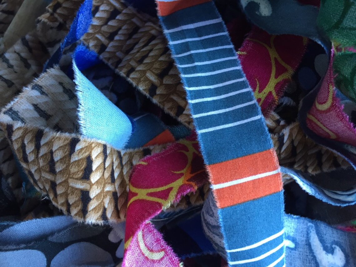 Rag Rug Fabric Strips 60 Yd Bold and Dark Colors Toothbrush - Etsy