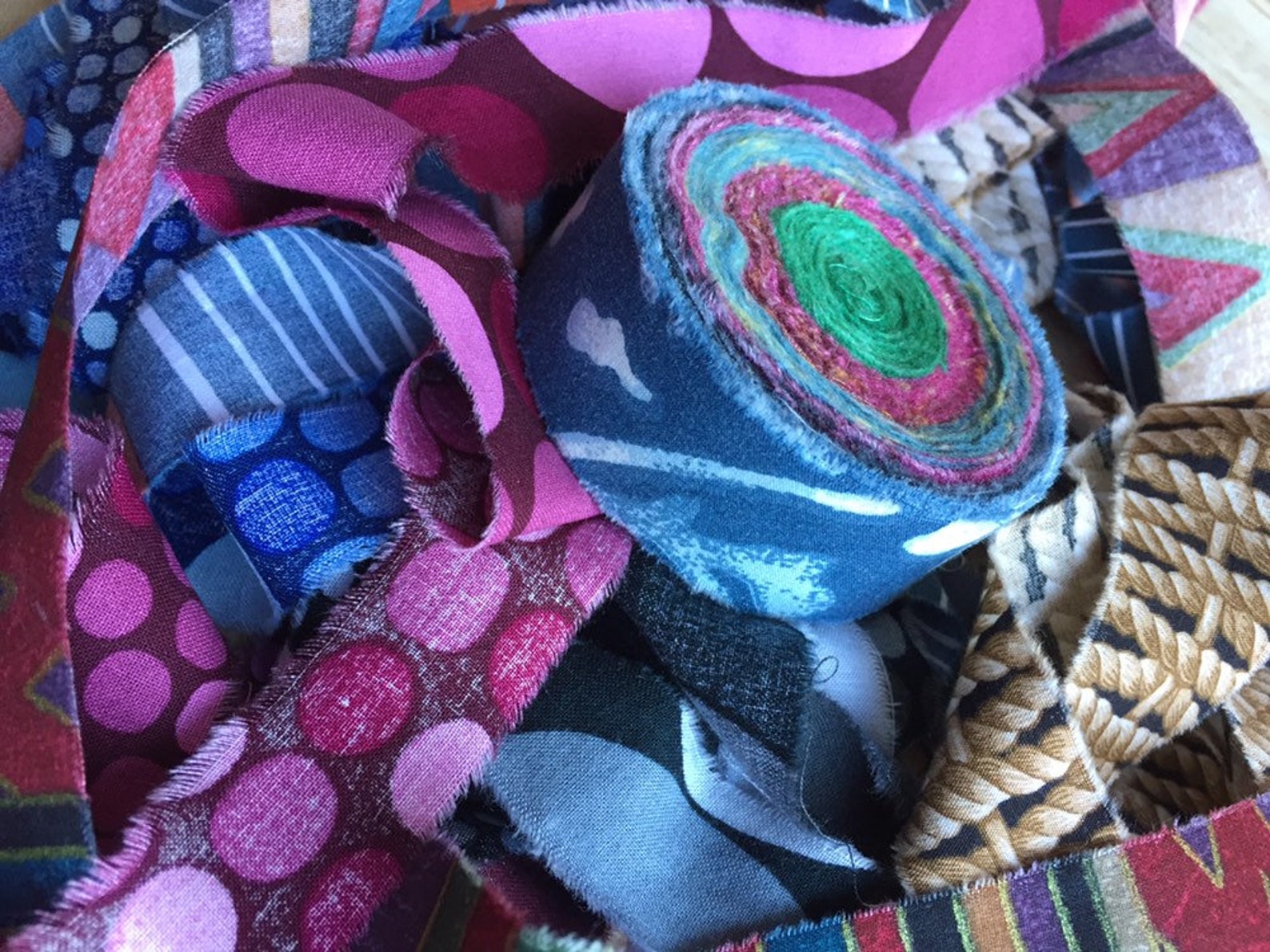 Rag Rug Fabric Strips 60 Yd Bold and Dark Colors Toothbrush - Etsy