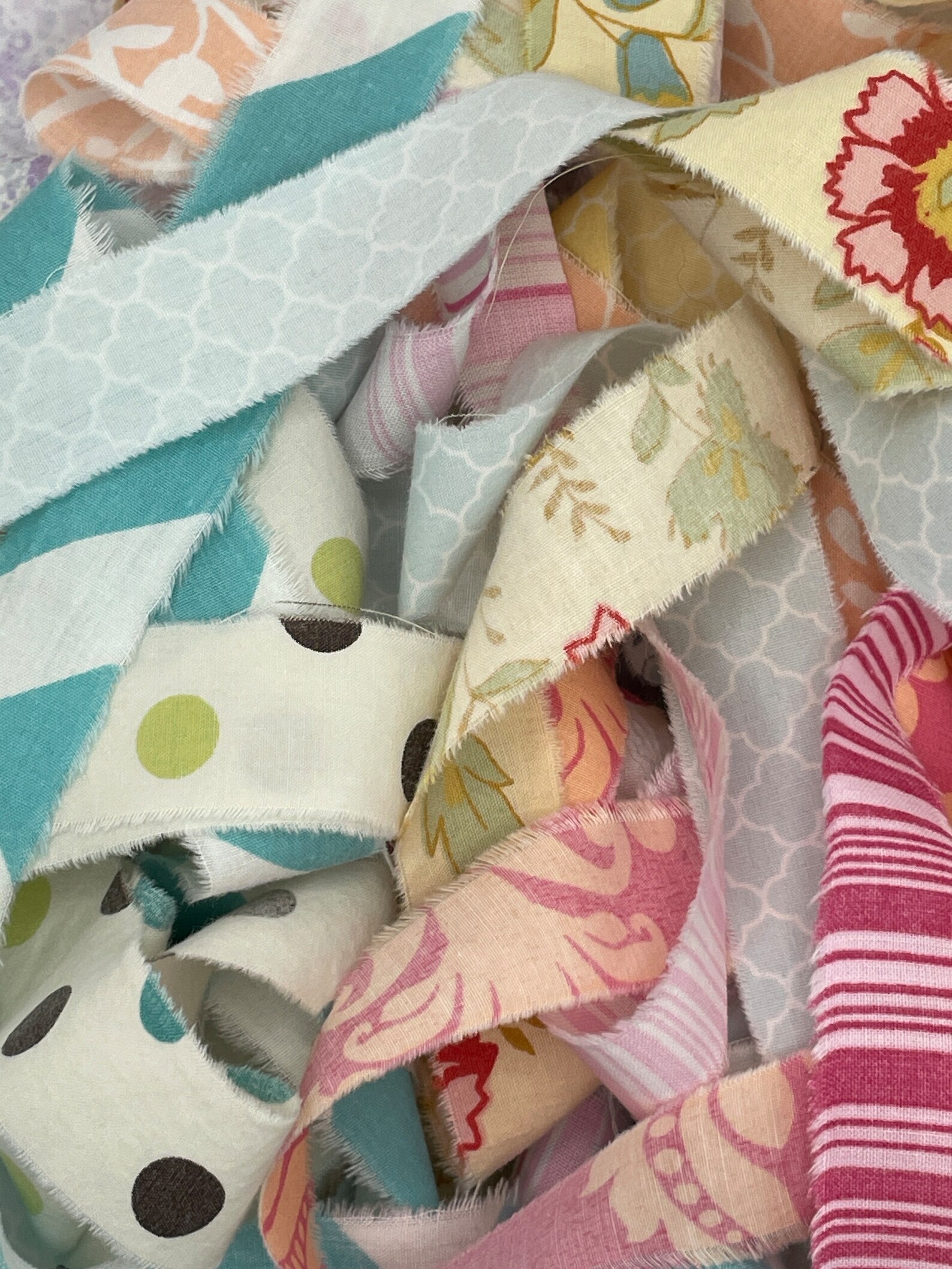 1" Rag Rug Fabric Strips, 15 Yd Roll, Mixed Color Prints & Solids - Etsy