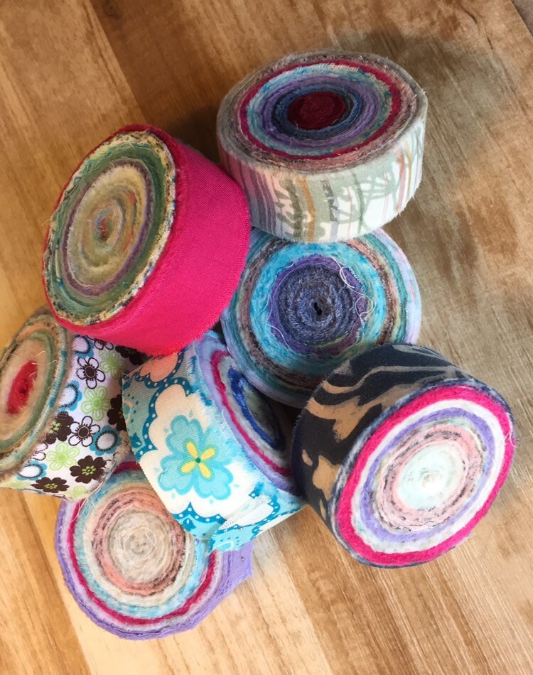 Rag Rug Fabric Strips 15 Yds Toothbrush Rug Yarn Banner Strips Amish ...