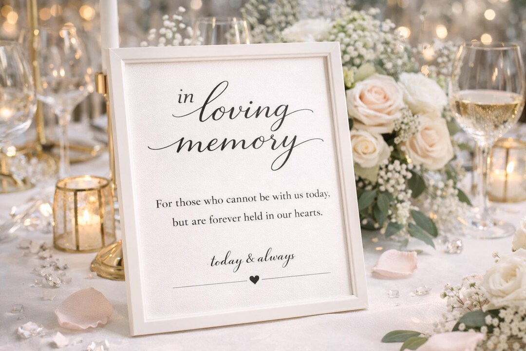 In Loving Memory Table Sign Printable, Memorial Wedding Sign ...