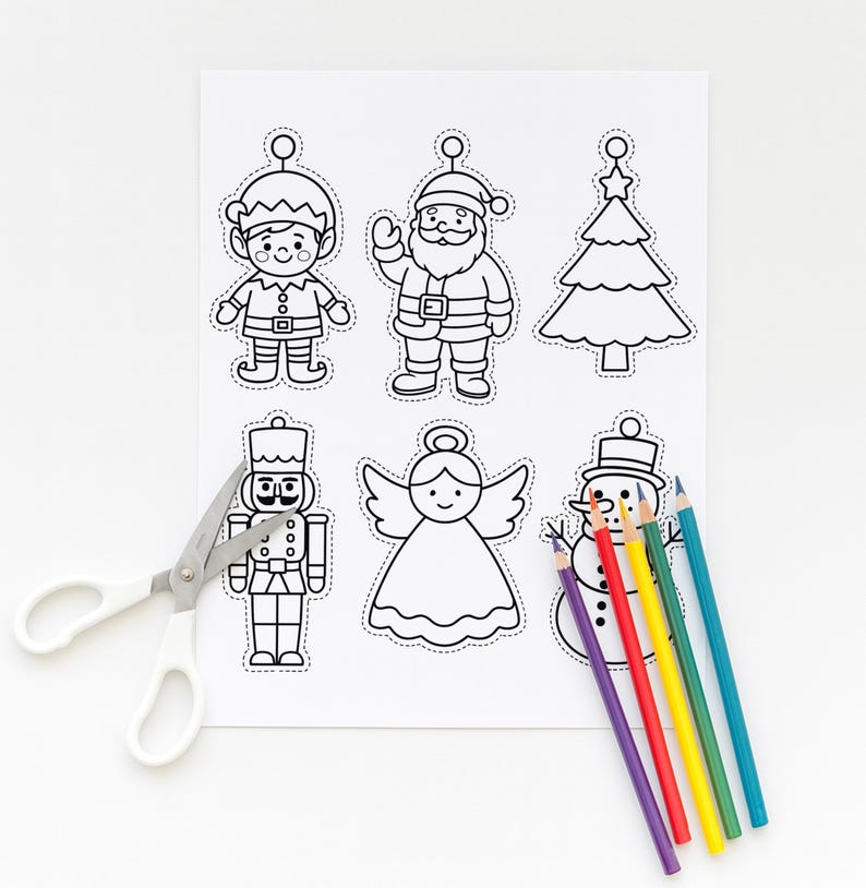 Ornament Magic Printable Christmas Ornament Coloring Cut-outs - Etsy
