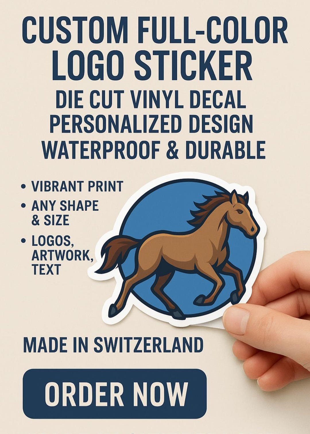 Custom Full-color Logo Sticker – Die Cut Vinyl Decal – Personalized ...