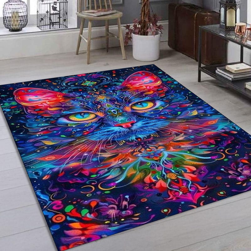 3d Cat Art Rug - Etsy