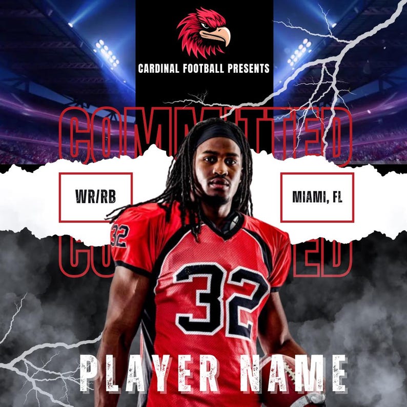 Committed Player Sports Flyer | College Commitment Announcement ...
