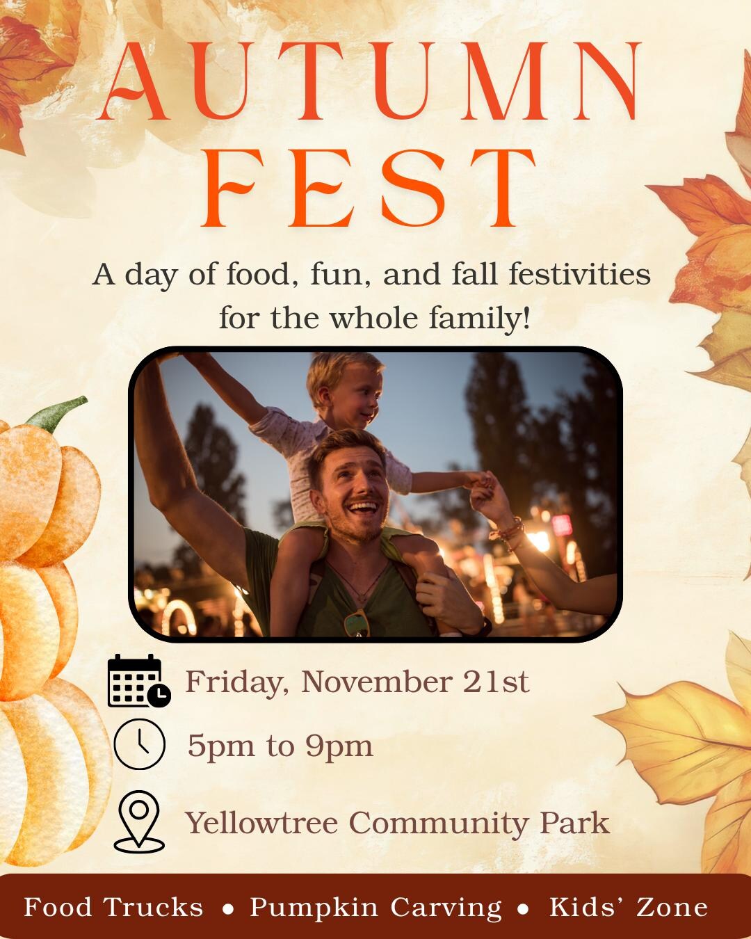 Autumn Festival Flyer Template | Editable Fall Event Poster (8.5x11) - Etsy