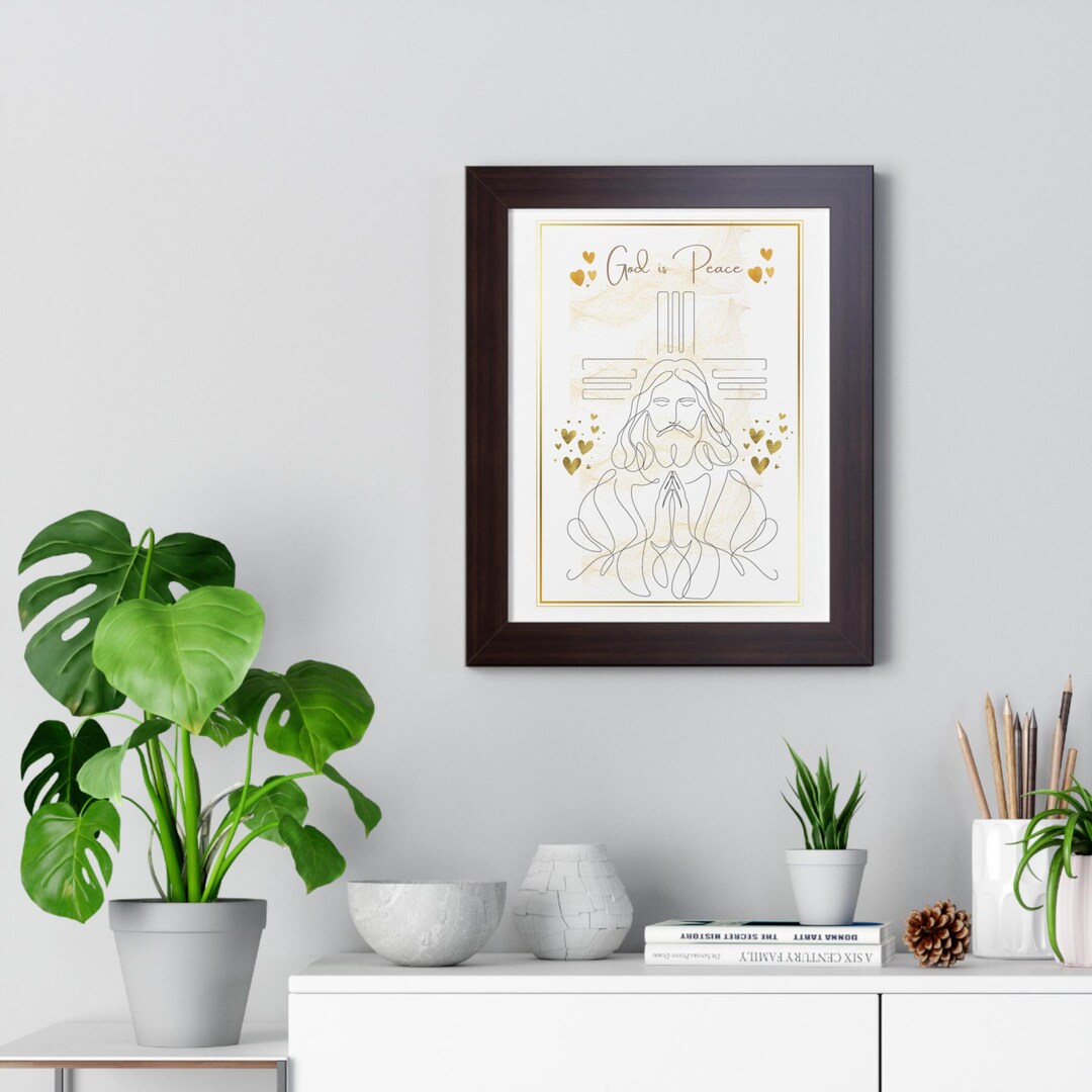 God is Peace Framed Vertical Poster, Spiritual Wall Art, Christian ...