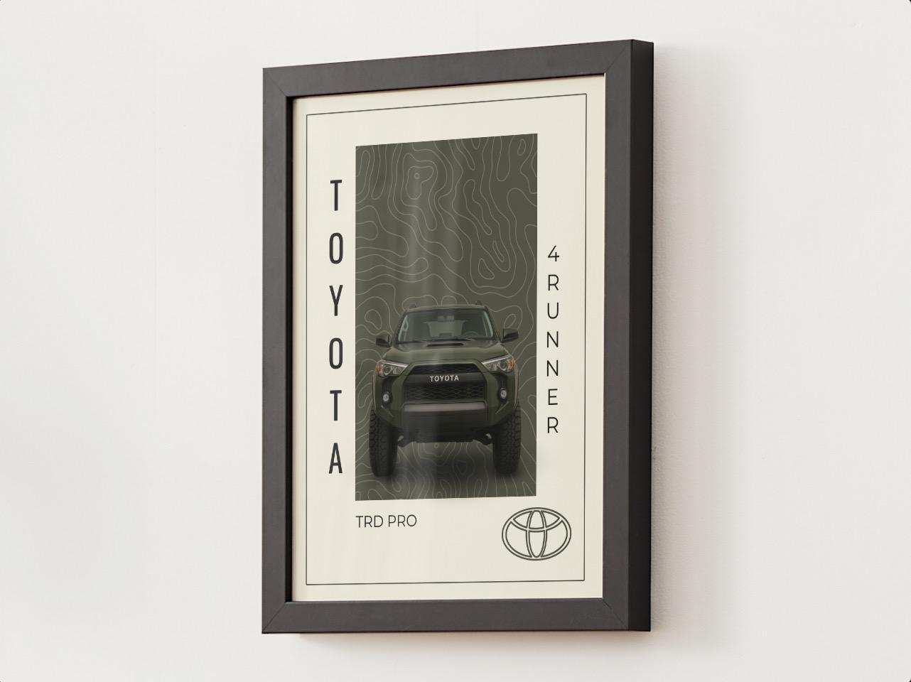 Army Green TRD Pro 4runner Poster | 5th Gen Toyota 4runner Wall Art ...