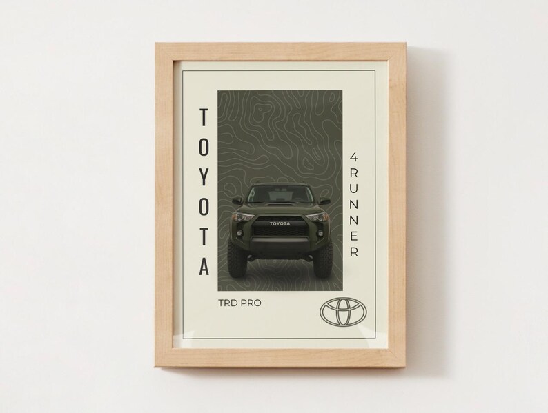 Army Green TRD Pro 4runner Poster | 5th Gen Toyota 4runner Wall Art ...