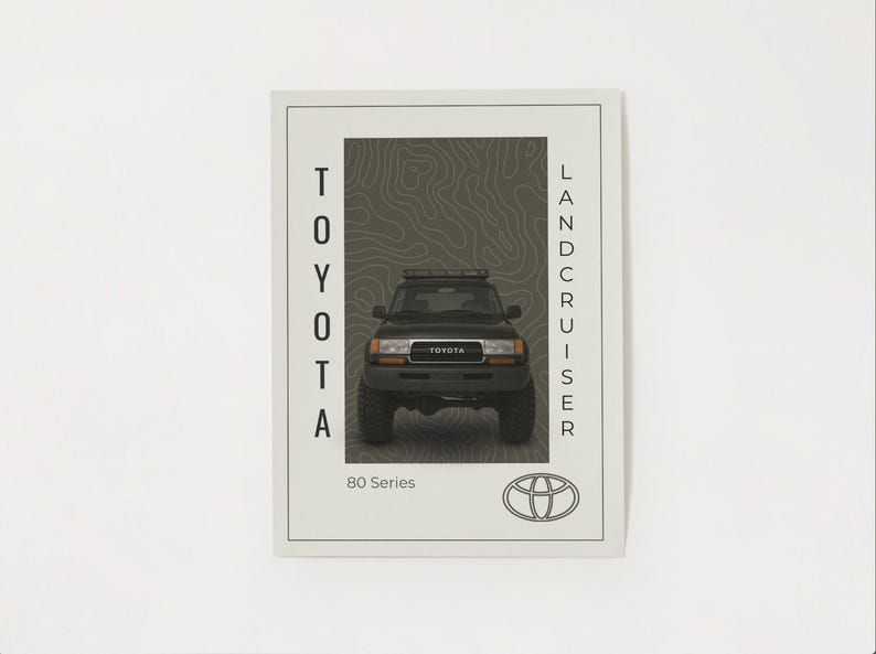 80 Series Land Cruiser Poster Print | Minimalist Retro SUV Wall Art ...