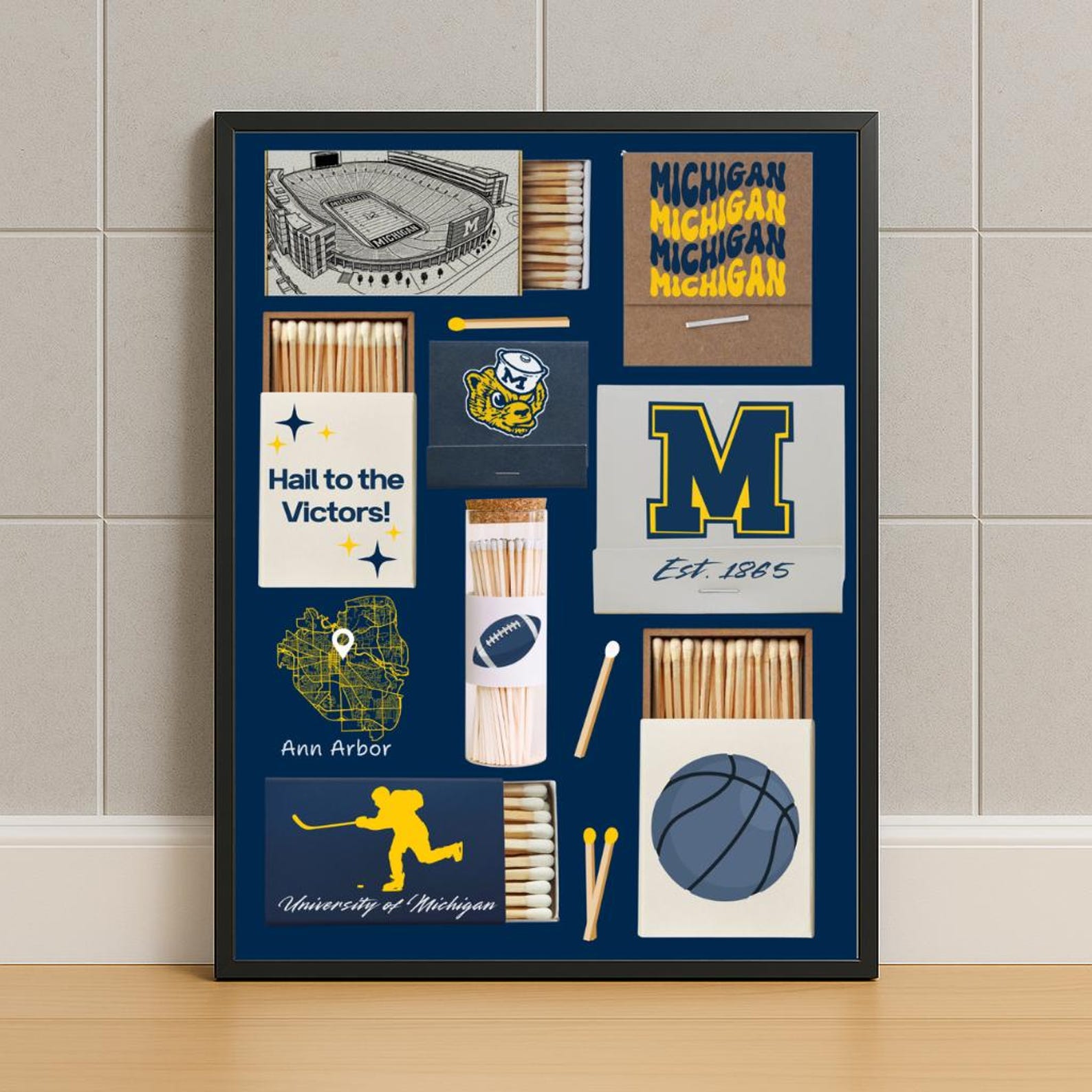 University of Michigan Matchbox Poster – Dorm Room, Mancave, or Office ...