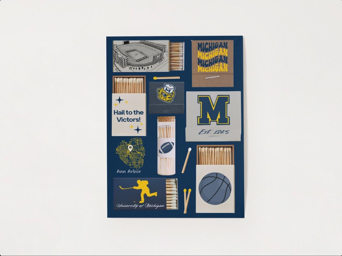 University of Michigan Matchbox Poster – Dorm Room, Mancave, or Office ...
