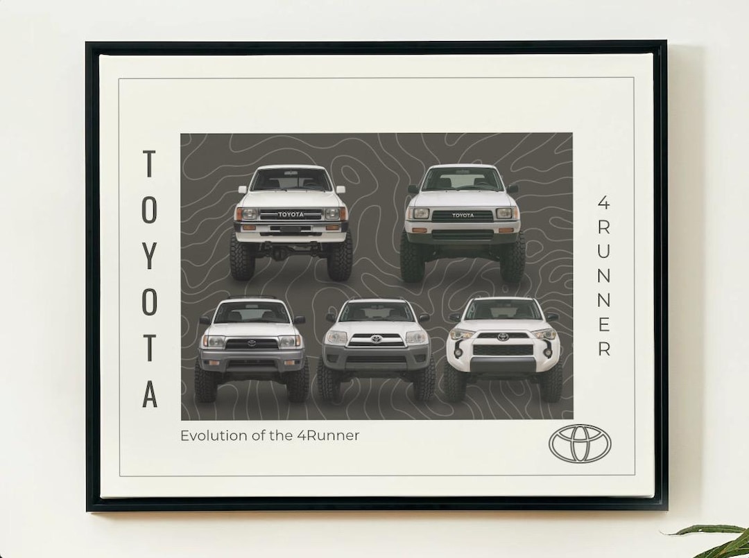 Toyota 4runner Evolution Poster – All 5 Generations | 4runner ...
