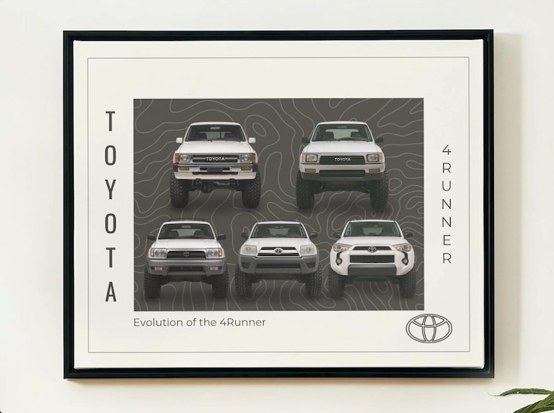 Toyota 4runner Evolution Poster – All 5 Generations | 4runner ...