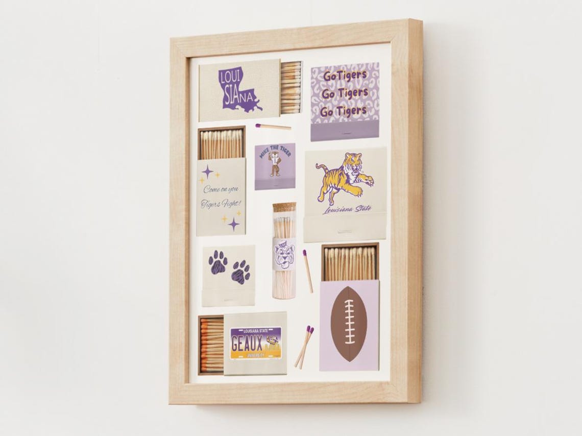 LSU Poster, Louisiana State University Poster, LSU Matchbook Collage ...