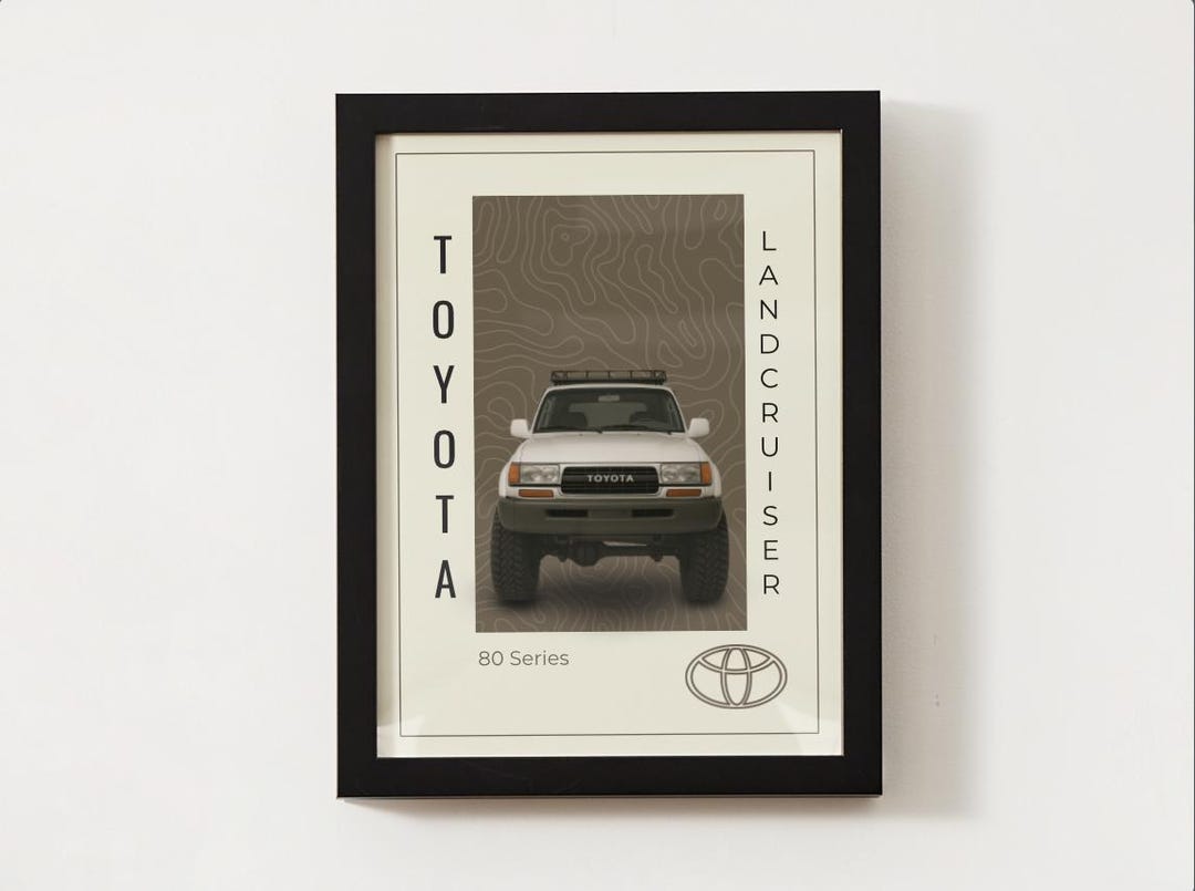 80 Series Land Cruiser Poster Print | Minimalist Retro SUV Wall Art ...