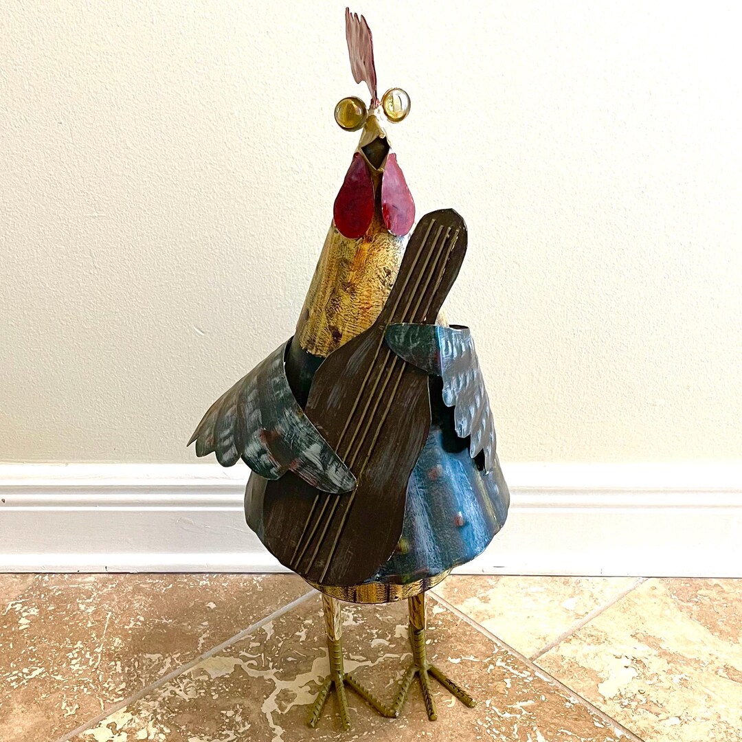 Vintage LARGE Metal Rooster Figurine Statue! Brings Good Luck! - Etsy