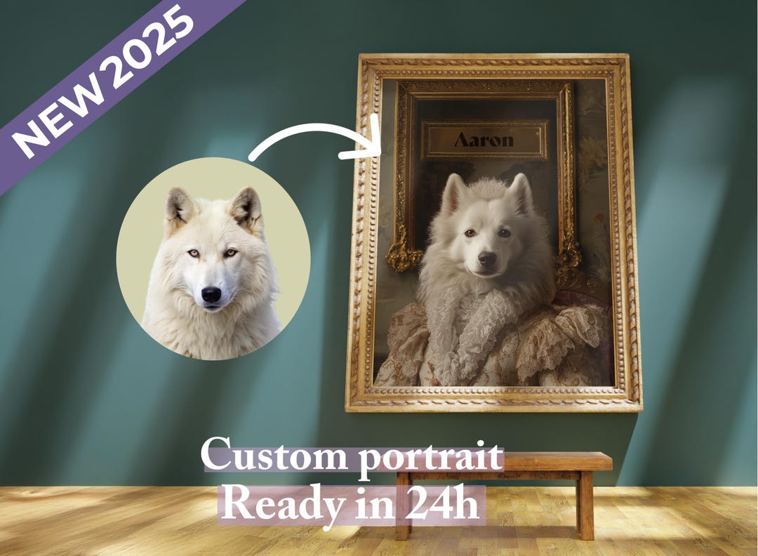 Royal Pet Portrait | Custom Dog Portrait in Baroque Rococo Style - Etsy