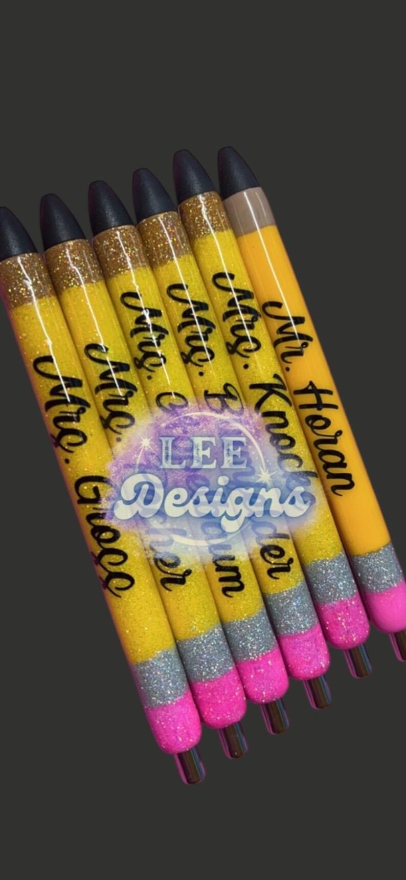 Pencil Pen Refillable Epoxy Glitter Pen Black Ink Popular Custom ...