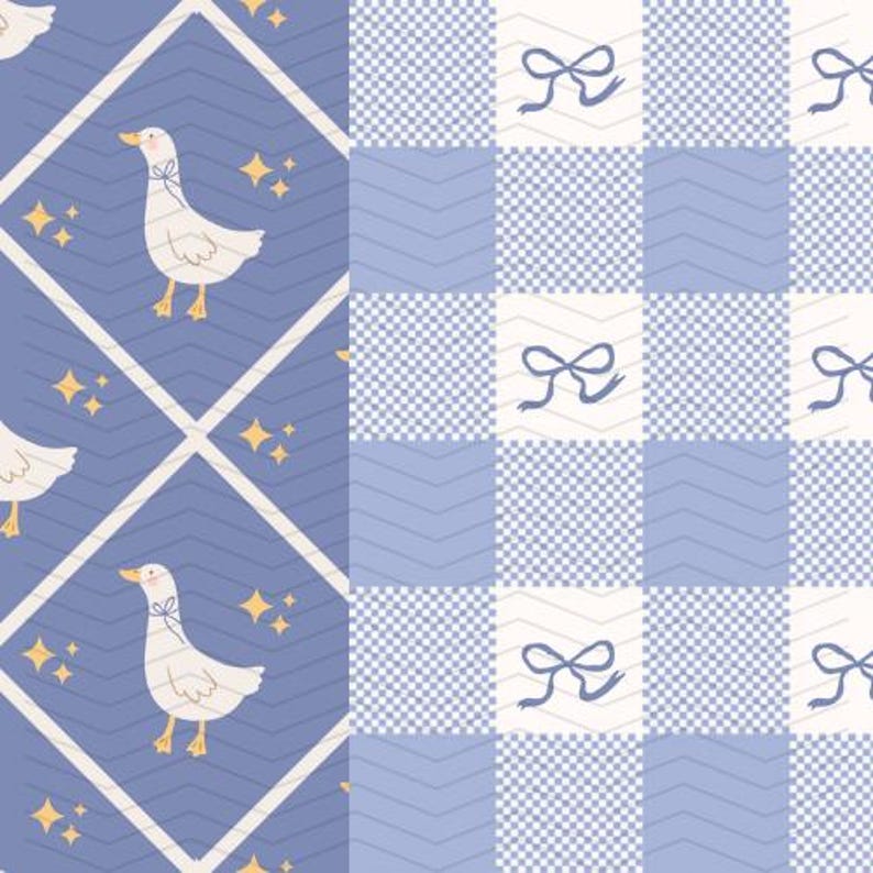 Silly Goose Seamless Navy Bundle - Bamboo, Baby Boutique, Gingham Ducks ...