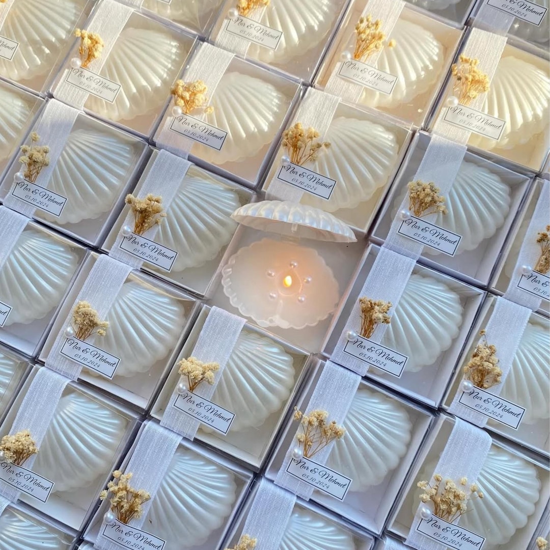 Pearl Oyster Candle Box: Handmade Wedding Favors - Etsy