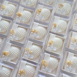 Sea Shell Handmade Candle Favors: Oyster Box, Pearl Decor - Etsy