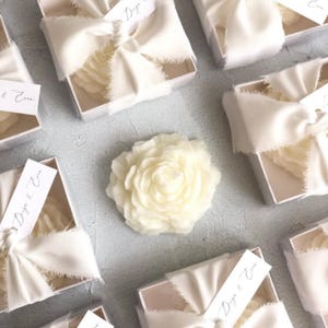 Personalized Rose Flower Candles: Wedding Decor, Bridal Shower Gift - Etsy