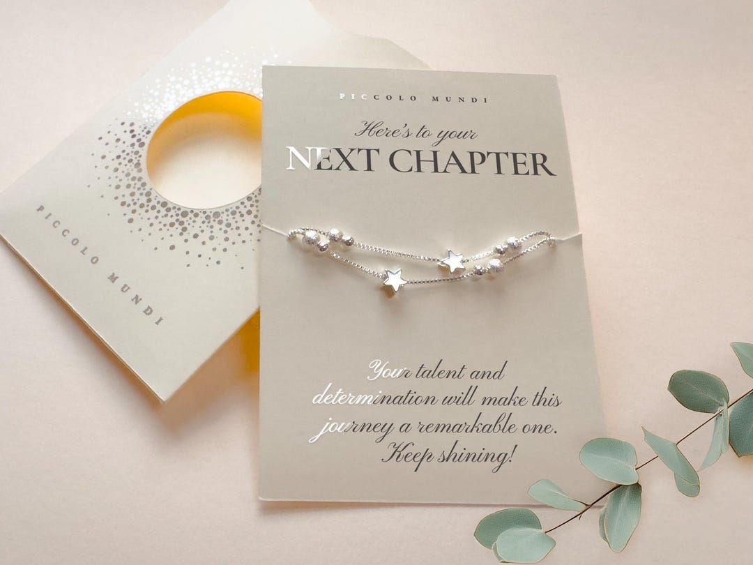 New Role Bracelet | Here's to Your Next Chapter | Silver Star Bracelet ...