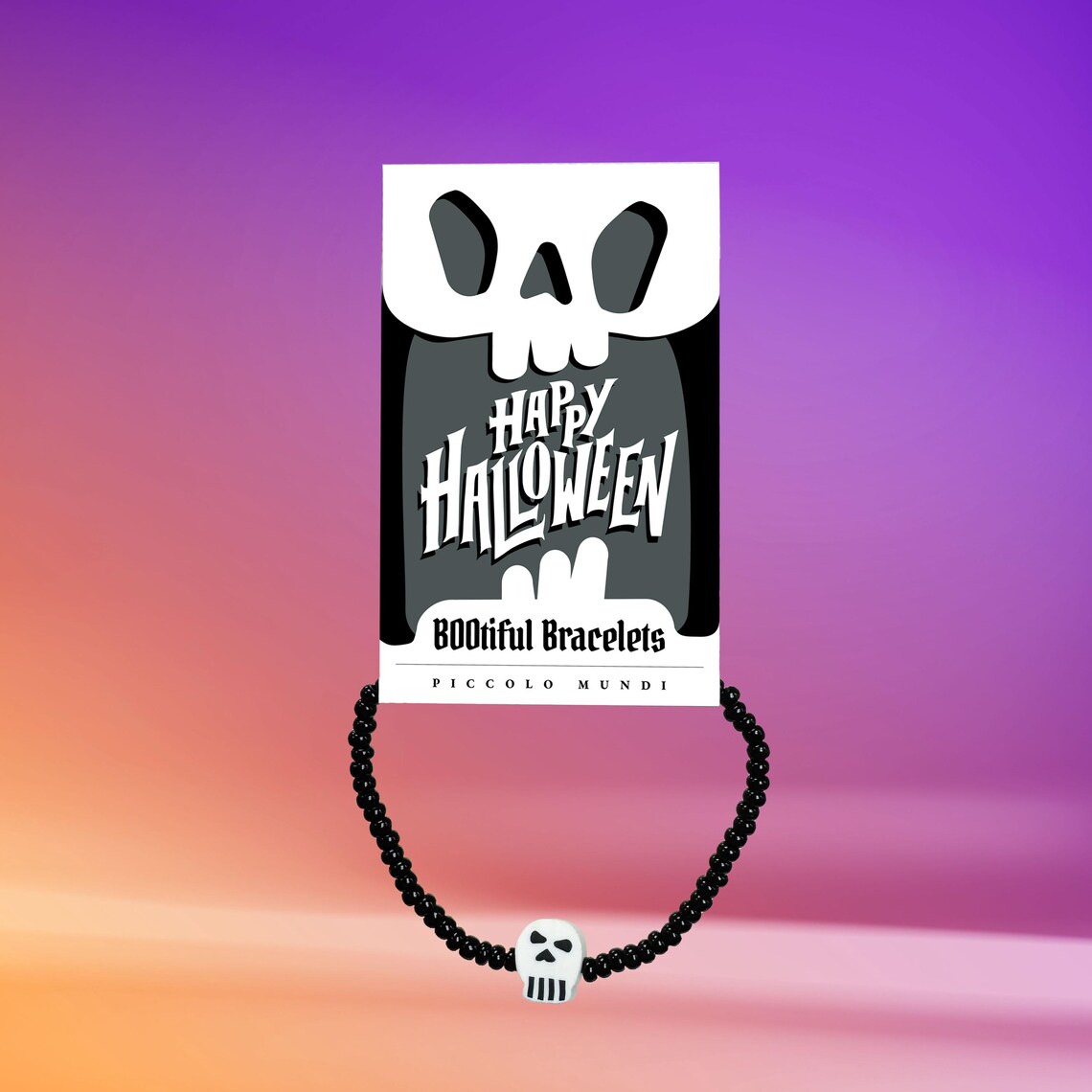 Halloween Bead Bracelet, Trick or Treat Jewellery for Kids, Spooky ...
