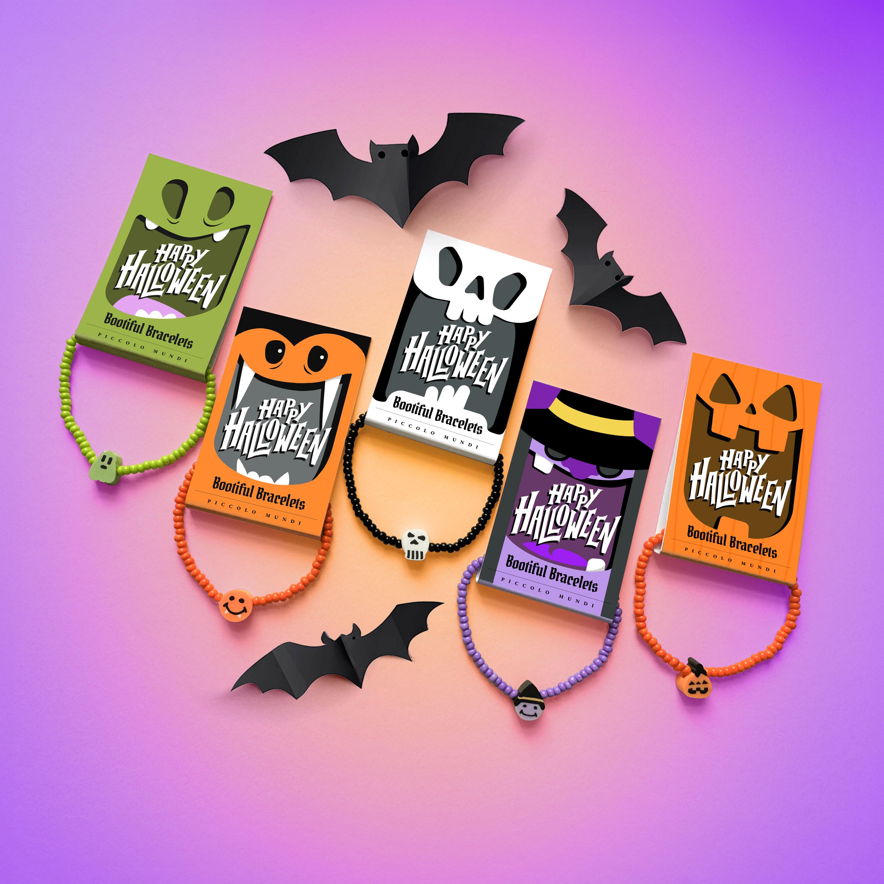 Halloween Bead Bracelet, Trick or Treat Jewellery for Kids, Spooky ...
