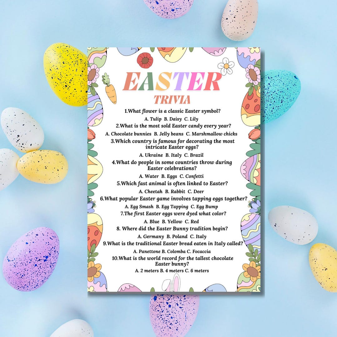 Easter Trivia – Easter Trivia, Printable Easter Quiz, Fun Trivia ...
