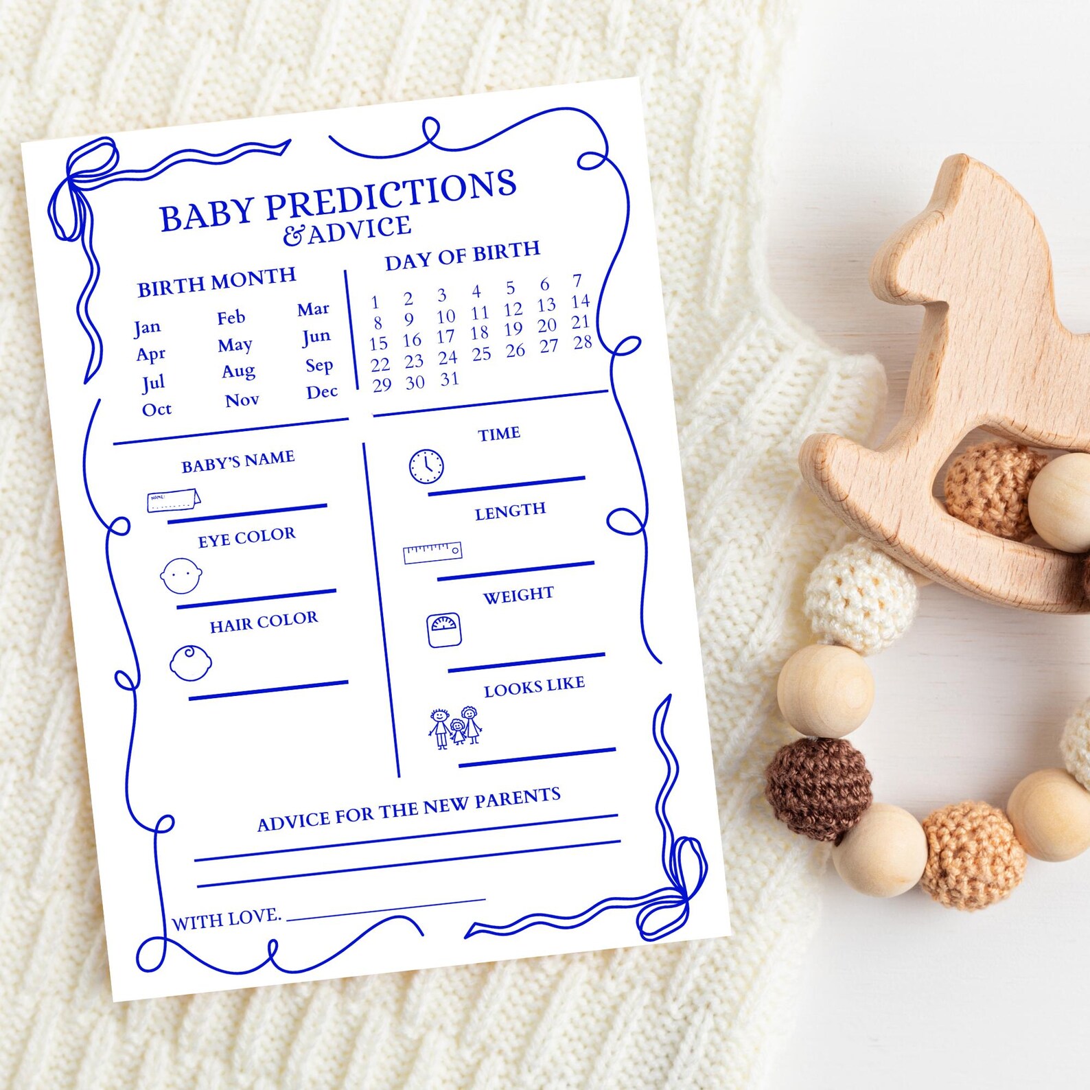 Baby Prediction Game Printable - Baby Shower Game, Fun Baby Shower ...