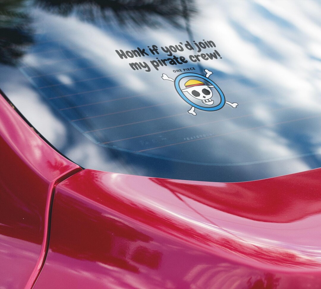 One Piece Car Sticker, Luffy Crew Invite Car Decal, Anime Fan Accessory ...