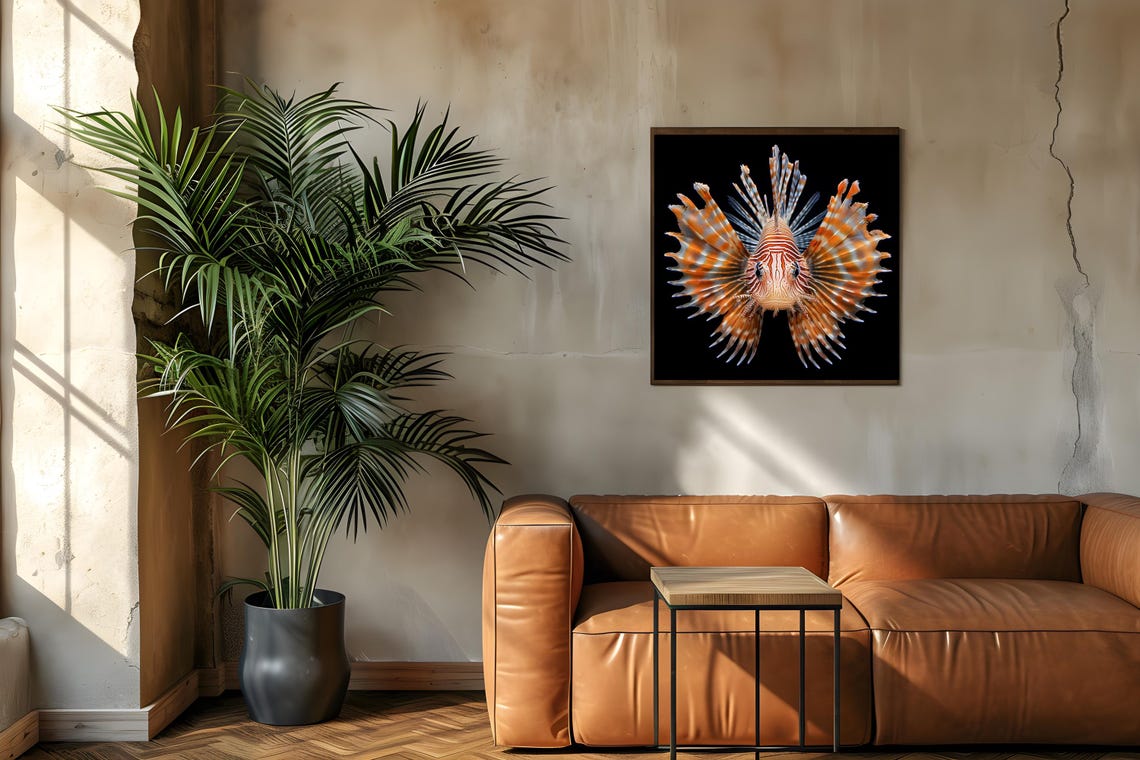 Lionfish, Digital Art Print, Wall Art, AI Generated, AI Art, Digital ...