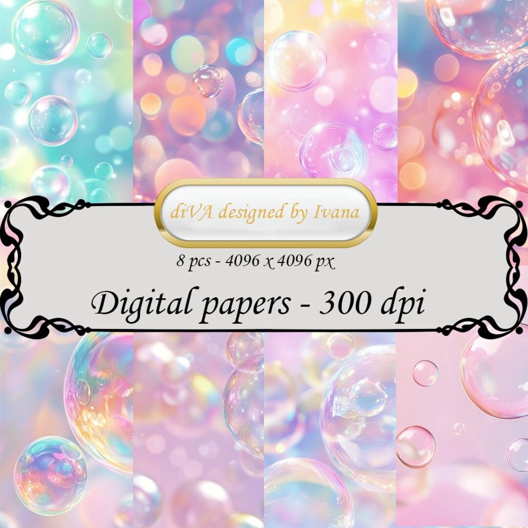 Bubbles Background, Digital Paper, Texture , Scrapbooking Paper ...