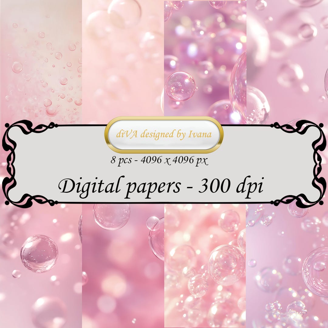 Pink Bubbles Background, Digital Paper, Texture , Scrapbooking Paper ...