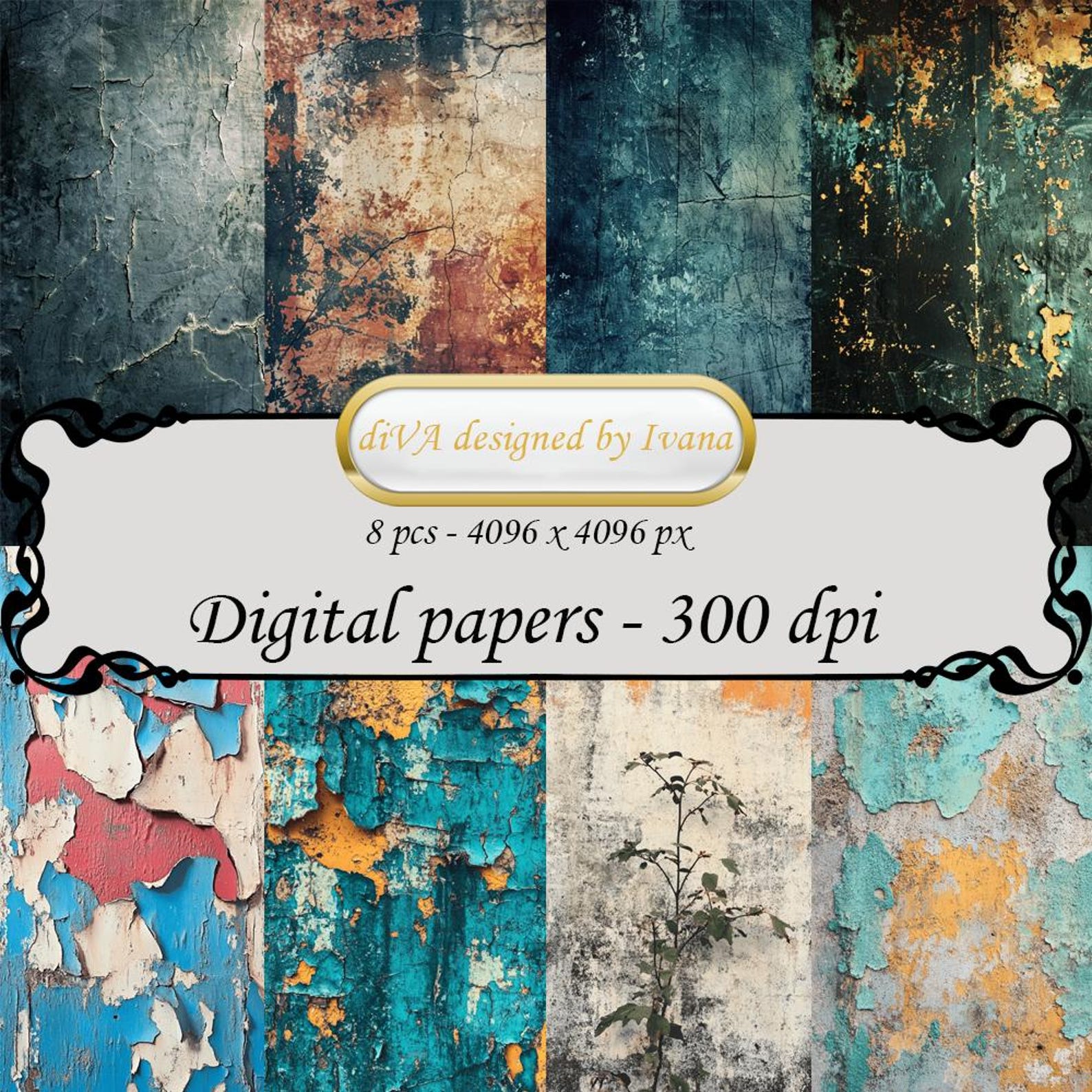 Vintage Wall Background, Digital Vintage Texture , Scrapbooking Paper ...
