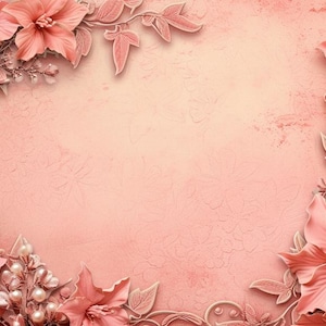 Flowers and Pearls Background, Digital Vintage Texture , Scrapbooking ...