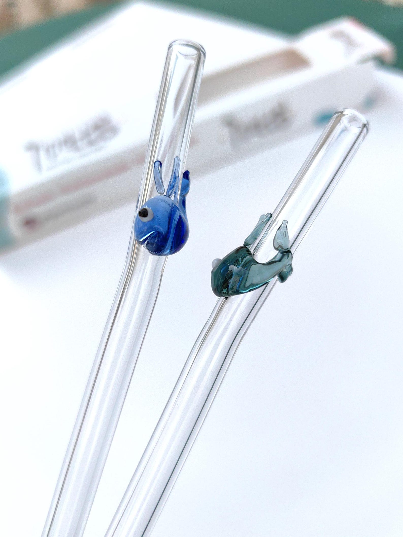 Straw, Whale Glass Straw, Smoothee Glass Straws With Whale, Handmade ...