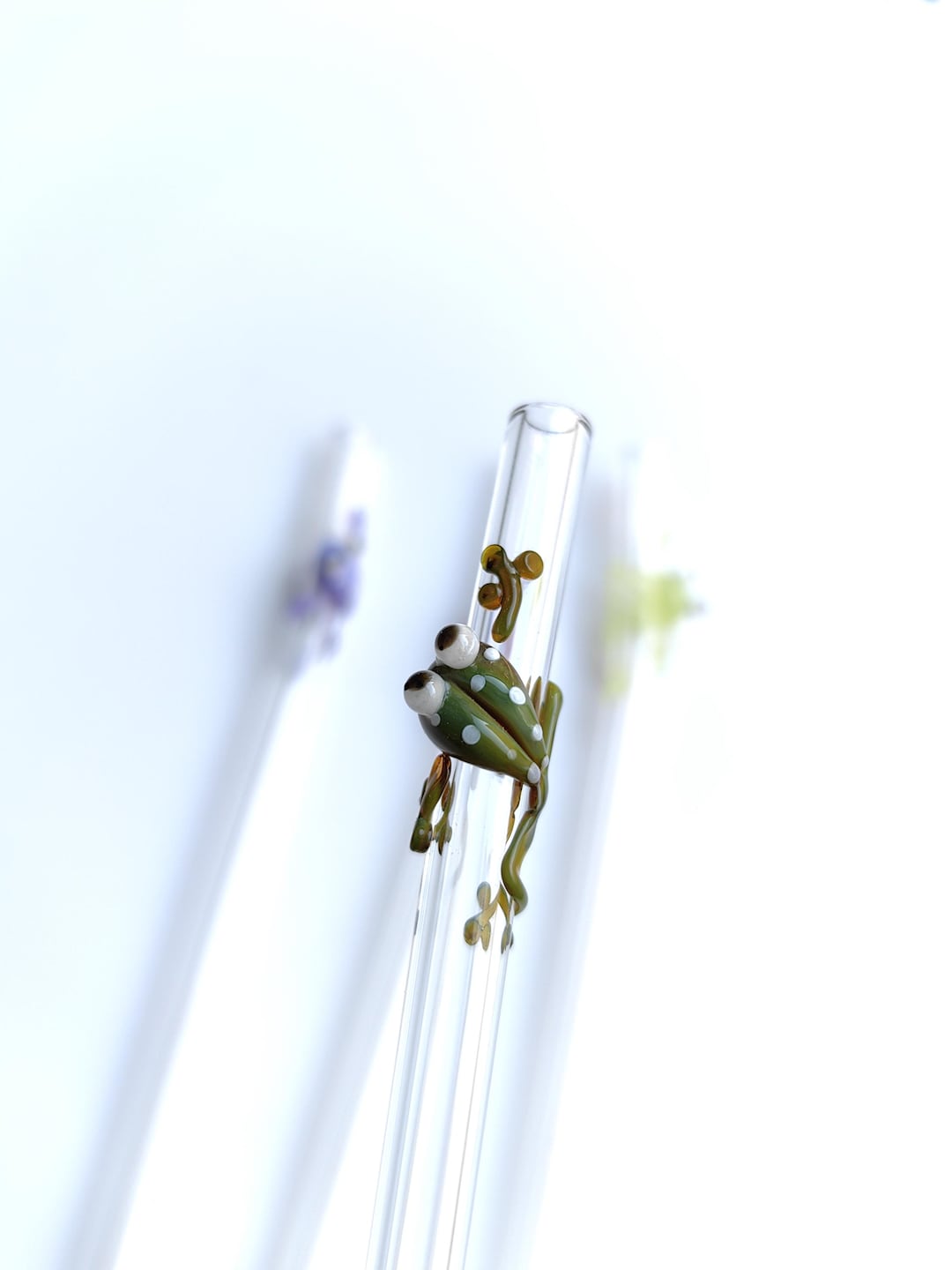 Straw, Frog Glass Straw, Smoothee Glass Straws With Frog, Handmade Wine ...