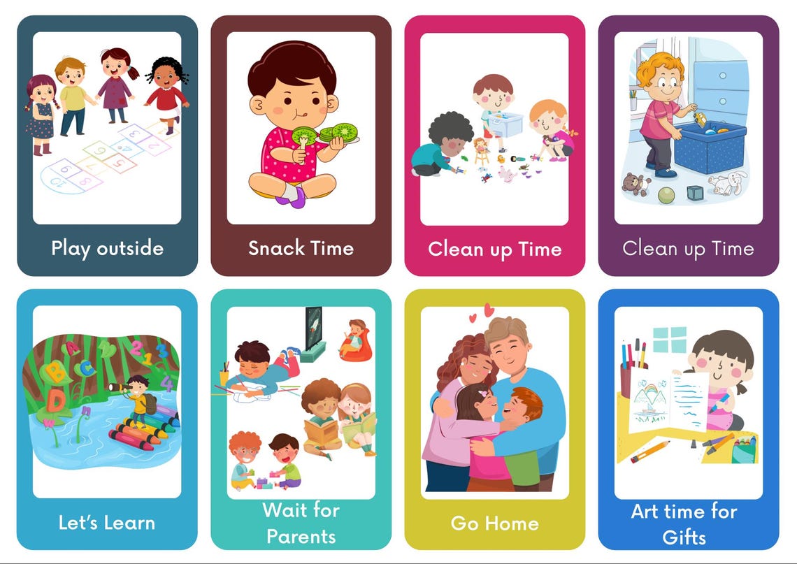 Flash Cards for Visual Schedule + Handwashing Poster - Etsy