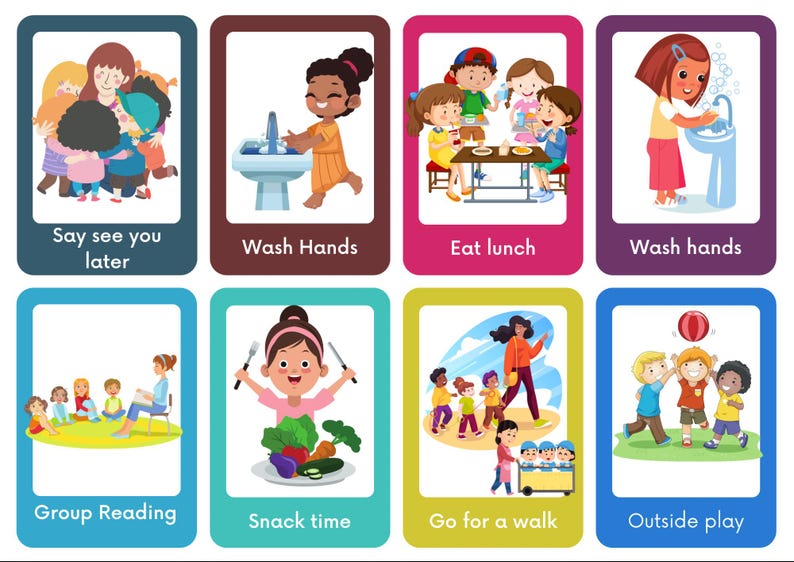 Flash Cards for Visual Schedule + Handwashing Poster - Etsy