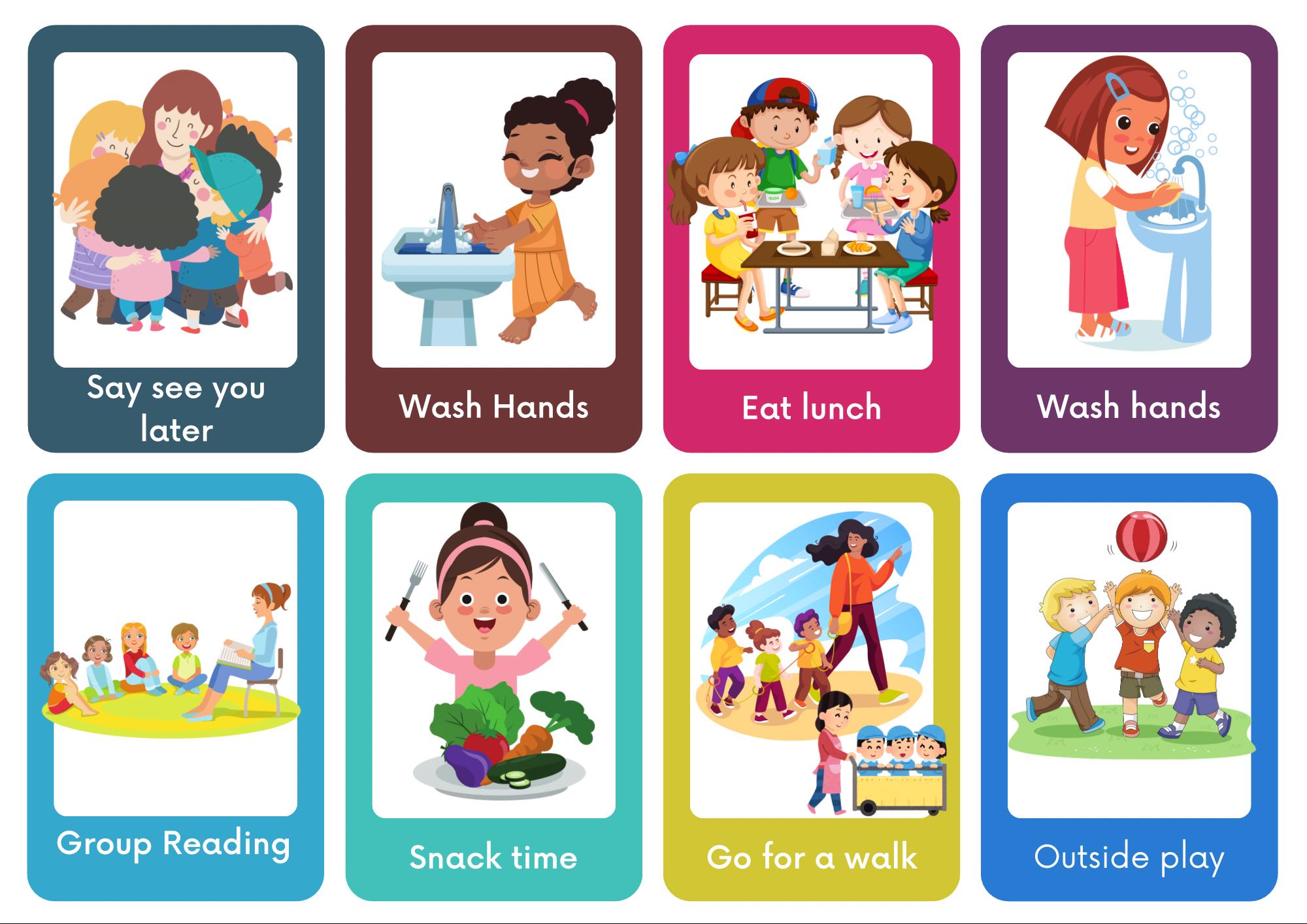 Flash Cards for Visual Schedule + Handwashing Poster - Etsy
