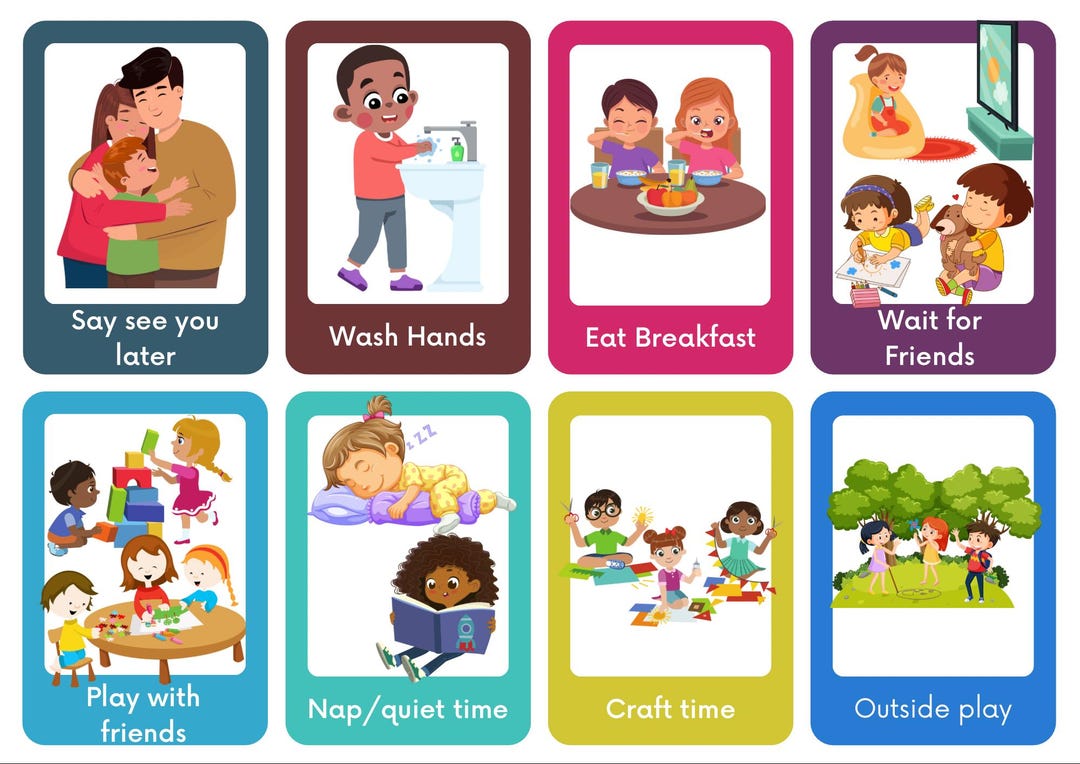 Flash Cards for Visual Schedule + Handwashing Poster - Etsy