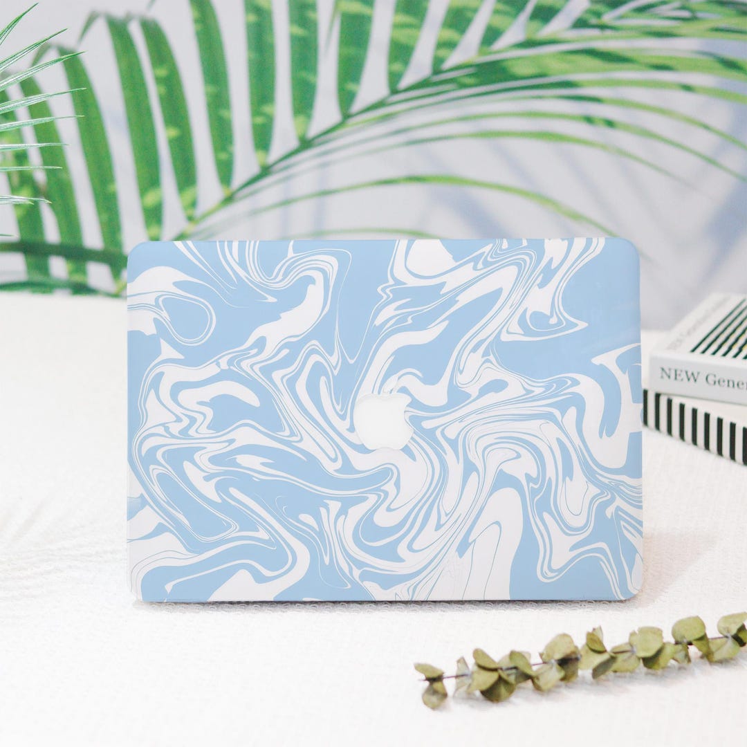 Elegant Blue Stripe Custom MacBook Case Personalized for MacBook Pro 16 ...