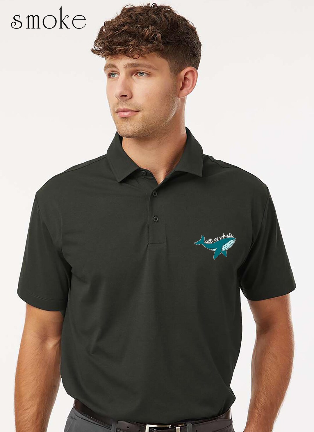 Funny Whale Polo Shirt, All is Whale, Cute Boho Whale Polo Shirt for ...